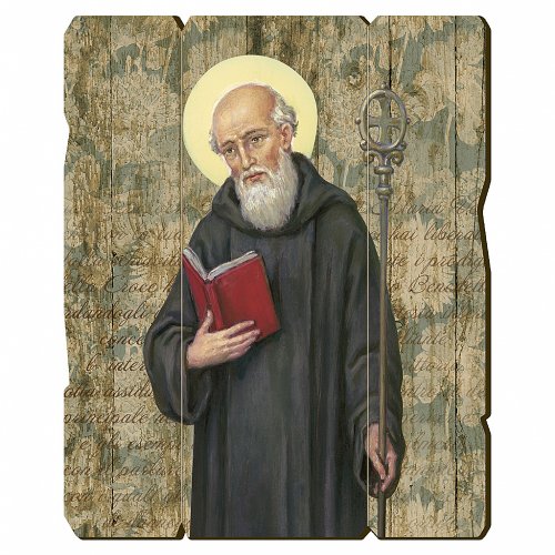 Saint Benedict painting in moulded wood with hook on the | online sales ...
